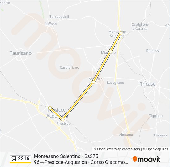 2216 Route: Schedules, Stops & Maps - Montesano Salentino - Ss275 96‎→ ...