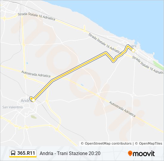 365r11 Route: Schedules, Stops & Maps - Andria - Corso Cavour Ospedale ...