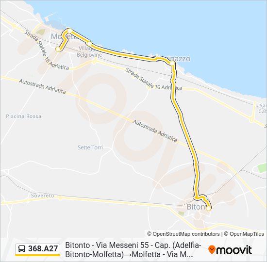 368A27 Route: Schedules, Stops & Maps - Bitonto - Via Messeni 55 - Cap ...