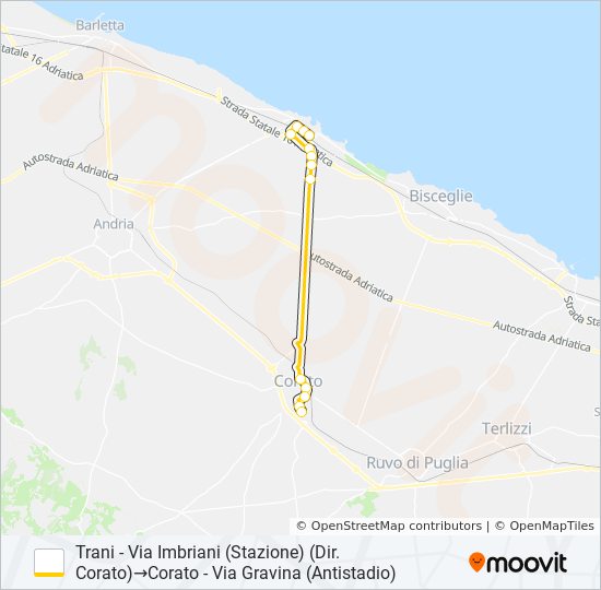 1001r06 Route: Schedules, Stops & Maps - Trani - Via Imbriani (Stazione ...