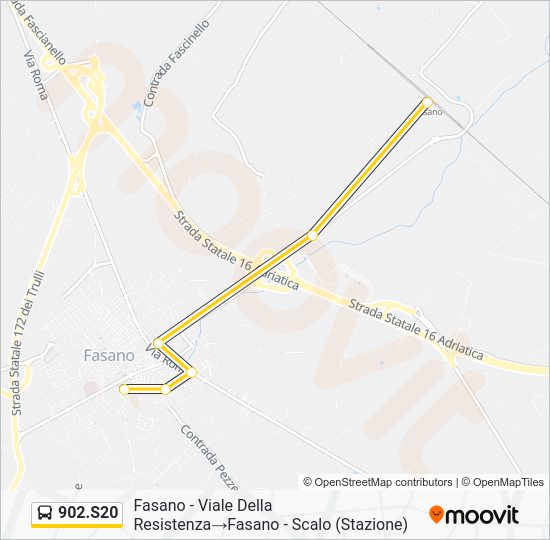 902s20 Route: Schedules, Stops & Maps - Fasano - Viale Della Resistenza ...