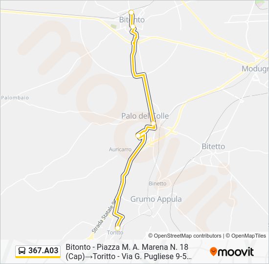 367A03 Route: Schedules, Stops & Maps - Bitonto - Piazza M. A. Marena N ...