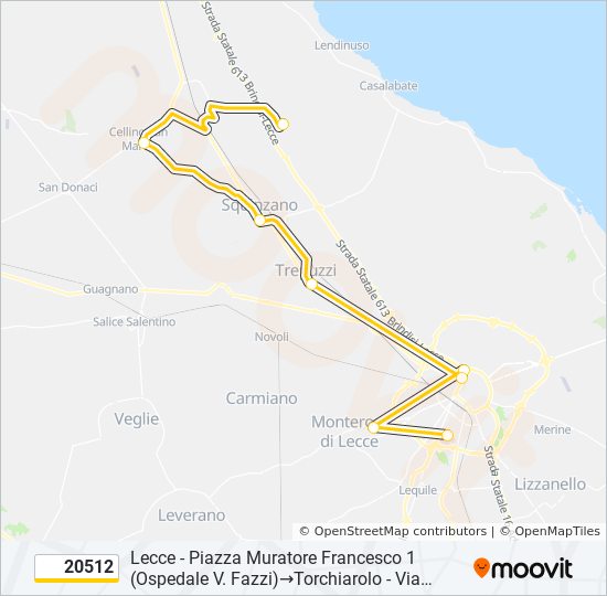 20512 Route: Schedules, Stops & Maps - Lecce - Piazza Muratore ...