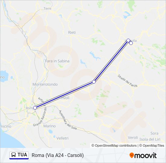 tua Route: Schedules, Stops & Maps - Roma (Via A24 - Carsoli) (Updated)
