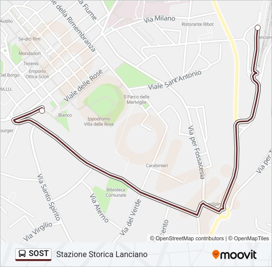 Linea sost: orari, fermate e mappe - Stazione Storica Lanciano (Aggiornato)
