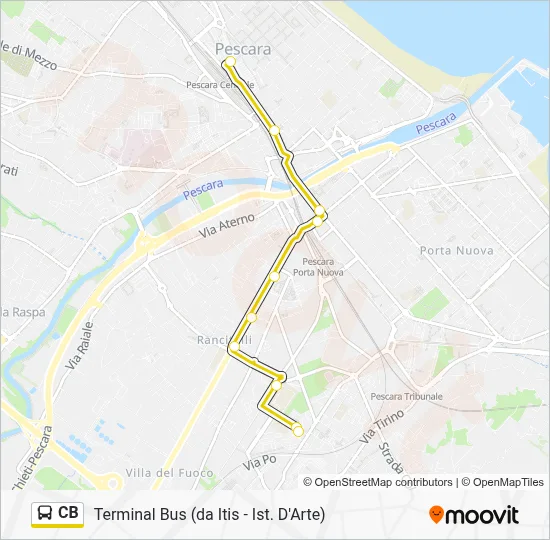 Linea CB: orari, fermate e mappe - Terminal Bus (da Itis - Ist. D'Arte ...