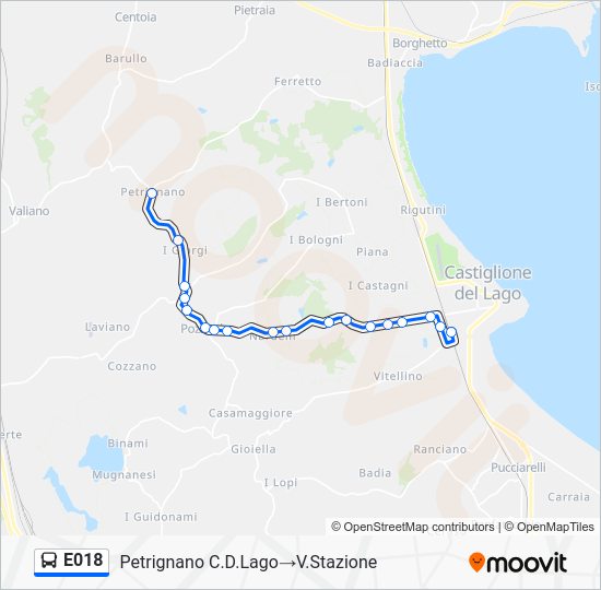 e018 Route: Schedules, Stops & Maps - Petrignano C.D.Lago‎→V.Stazione ...