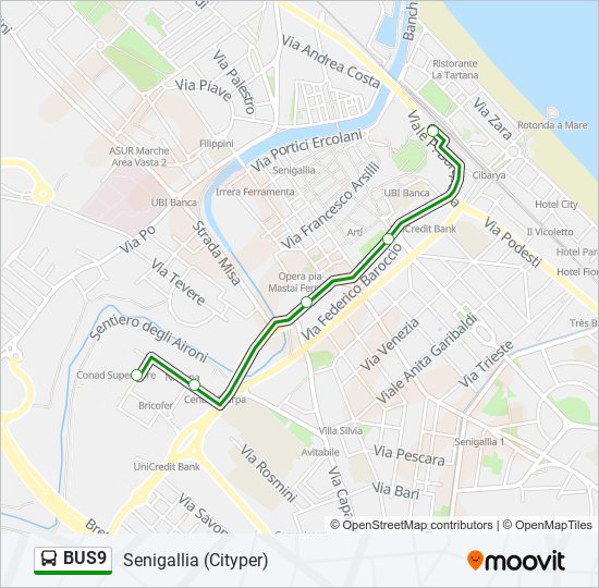 BUS9 Route: Schedules, Stops & Maps - Senigallia (Cityper) (Updated)
