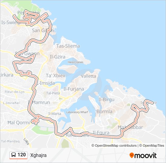 120 Route: Schedules, Stops & Maps - Xghajra (Updated)