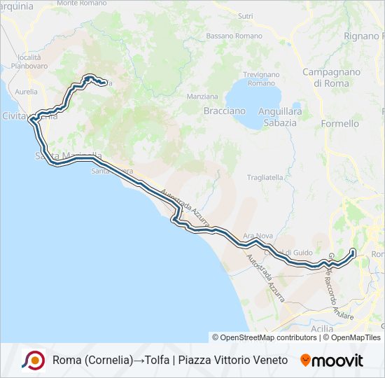 cotral Route: Schedules, Stops & Maps - Roma (Cornelia)‎→Tolfa | Piazza ...