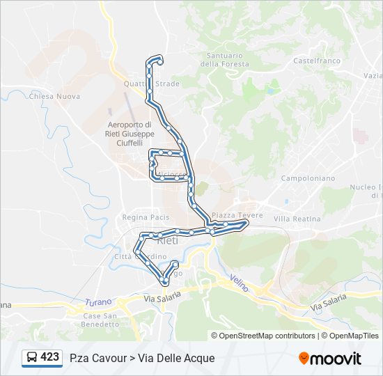 423 Route: Schedules, Stops & Maps - P.za Cavour > Via Delle Acque ...
