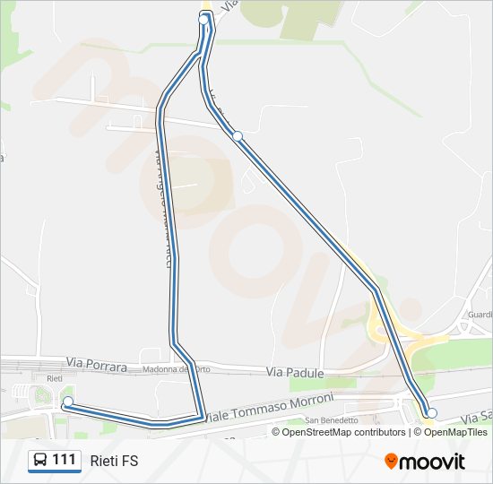 Linea 111: orari, fermate e mappe - Rieti FS (Aggiornato)