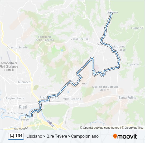 134 Route: Schedules, Stops & Maps - Lisciano > Q.re Tevere ...