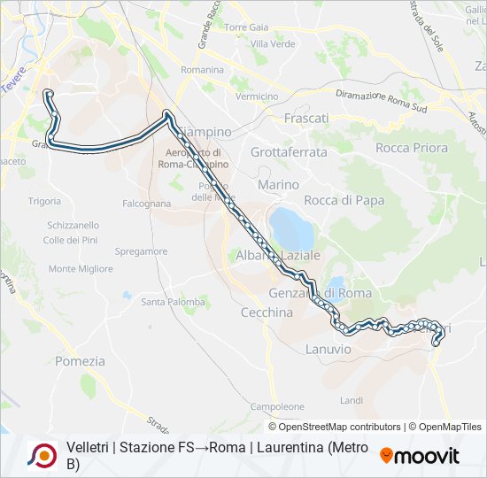 cotral Route: Schedules, Stops & Maps - Velletri | Stazione FS‎→Roma ...