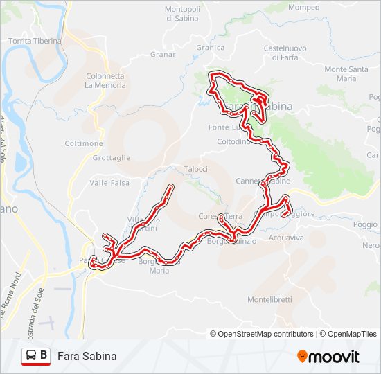 b Route: Schedules, Stops & Maps - Fara Sabina (Updated)