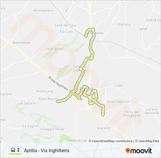 2 Route: Schedules, Stops & Maps - Aprilia - Via Inghilterra (Updated)
