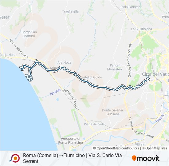 cotral Route: Schedules, Stops & Maps - Roma (Cornelia)‎→Fiumicino ...