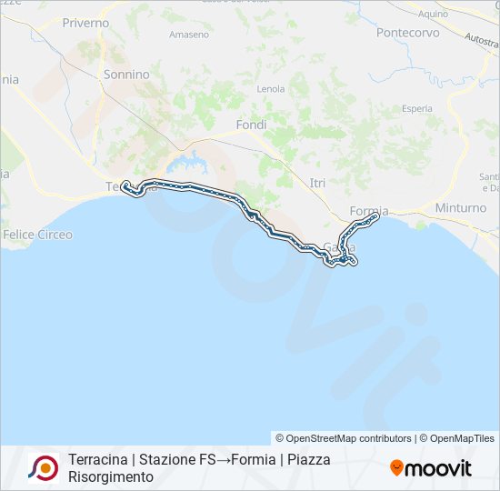 cotral Route: Schedules, Stops & Maps - Terracina | Stazione FS‎→Formia ...