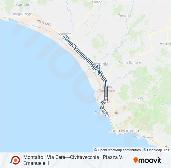 cotral Route: Schedules, Stops & Maps - Montalto | Via Cere‎→ ...