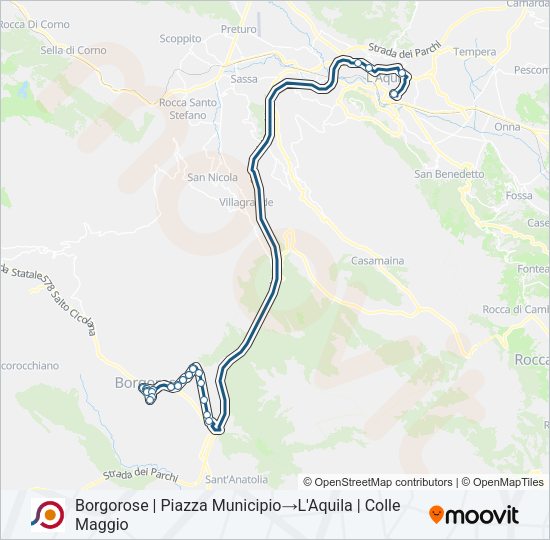 COTRAL Route: Schedules, Stops & Maps - Borgorose | Piazza Municipio‎→L ...