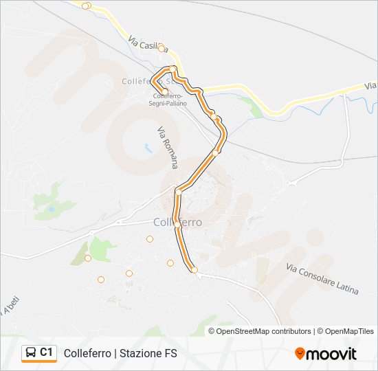Linea c1: orari, fermate e mappe - Colleferro | Stazione FS (Aggiornato)