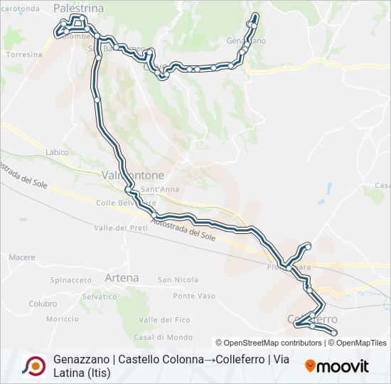 cotral Route: Schedules, Stops & Maps - Genazzano | Castello Colonna‎→ ...