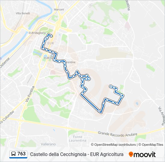 763 Route: Schedules, Stops & Maps - Castello Della Cecchignola (Updated)