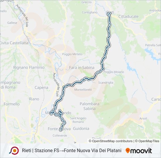 cotral Route: Schedules, Stops & Maps - Rieti | Stazione FS‎→Fonte ...