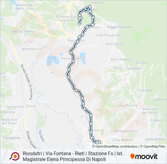 Linea cotral: orari, fermate e mappe - Rivodutri | Via Fontana‎→Rieti ...