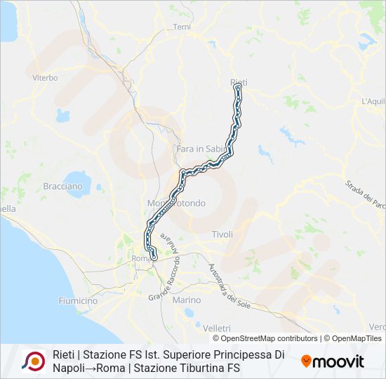 Linea COTRAL: orari, fermate e mappe - Rieti | Stazione FS Ist ...