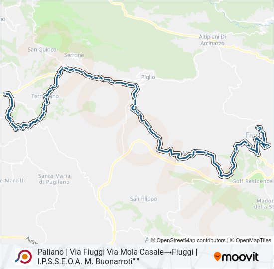 cotral Route: Schedules, Stops & Maps - Paliano | Via Fiuggi Via Mola ...