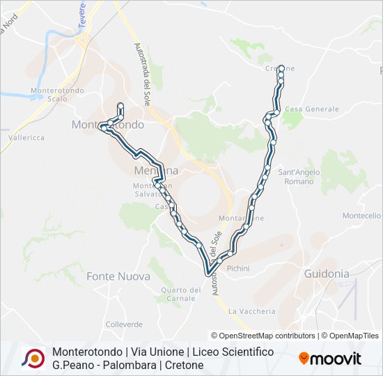 Linea cotral: orari, fermate e mappe - Monterotondo | Via Unione ...