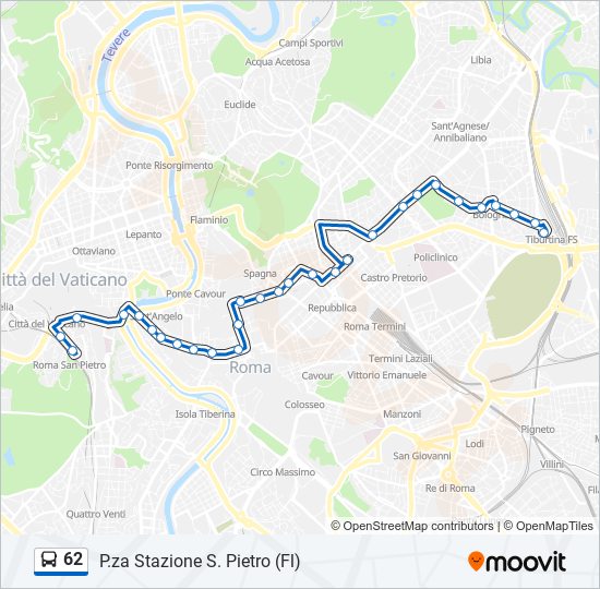 Linea 62: orari, fermate e mappe - P.za Stazione S. Pietro (Fl ...