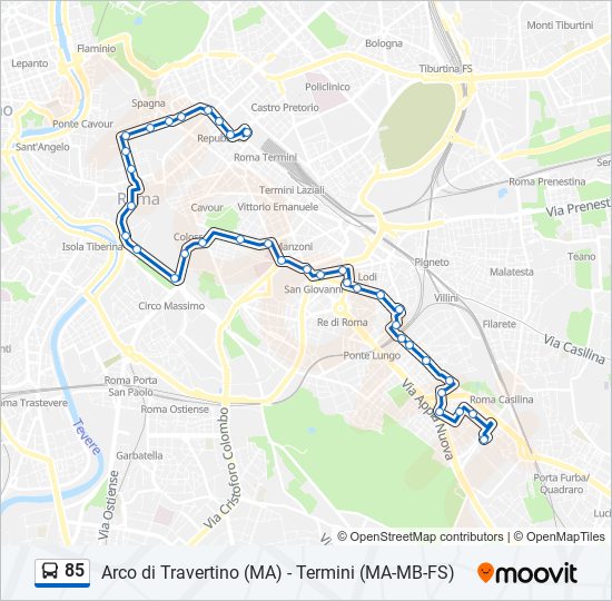 85 Route: Schedules, Stops & Maps - Termini (Ma-Mb-Fs) (Updated)