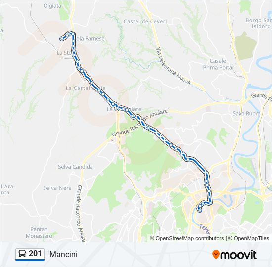 Linea 201: orari, fermate e mappe - Mancini (Aggiornato)
