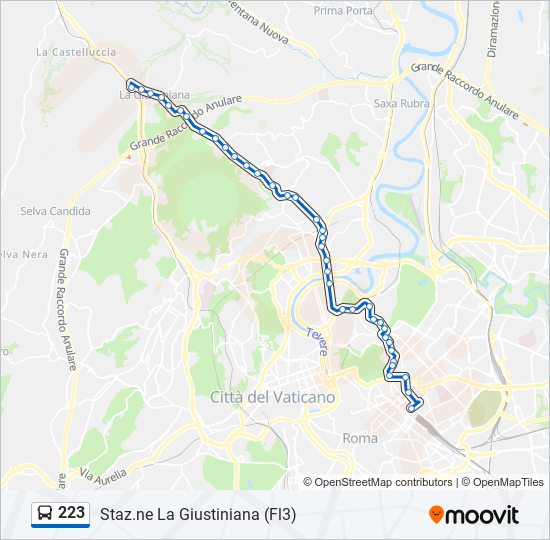 Linea 223: orari, fermate e mappe - Staz.ne La Giustiniana (Fl3 ...