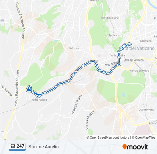 247 Route: Schedules, Stops & Maps - Staz.ne Aurelia (Updated)