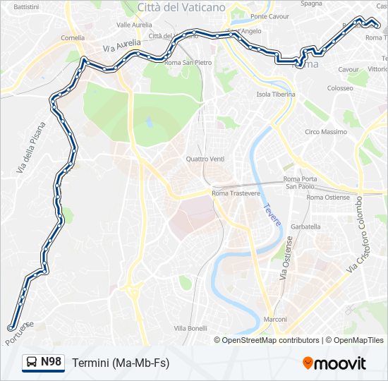 n98 Route: Schedules, Stops & Maps - Termini (Ma-Mb-Fs) (Updated)