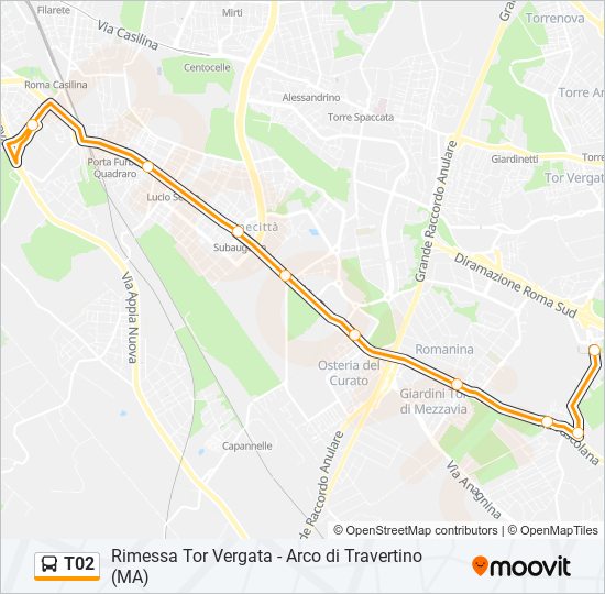 t02 Route: Schedules, Stops & Maps - Arco Di Travertino (Ma) (Updated)
