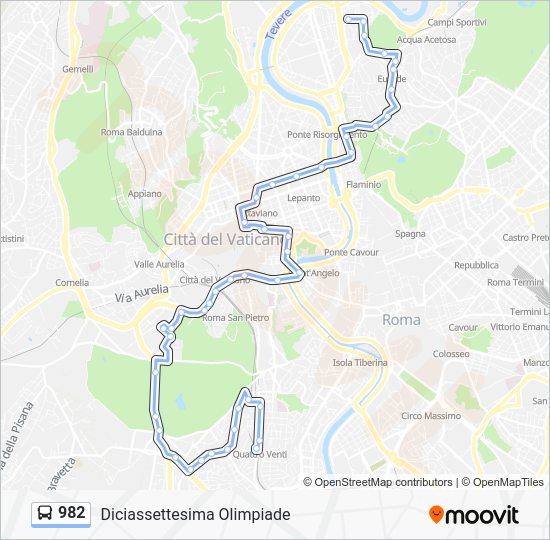 982 Route: Schedules, Stops & Maps - Diciassettesima Olimpiade (Updated)