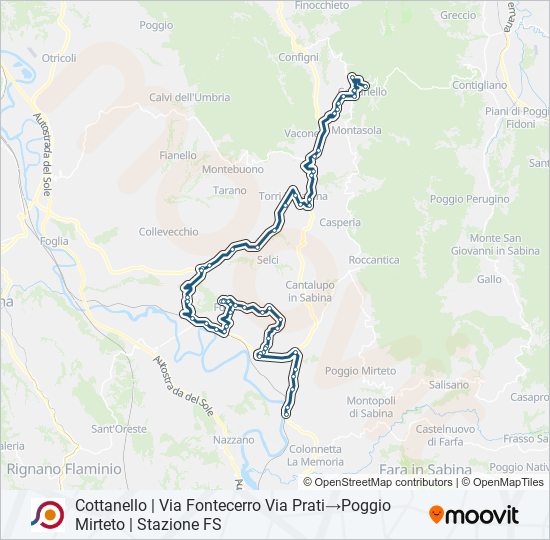 Linea cotral: orari, fermate e mappe - Cottanello | Via Fontecerro Via ...