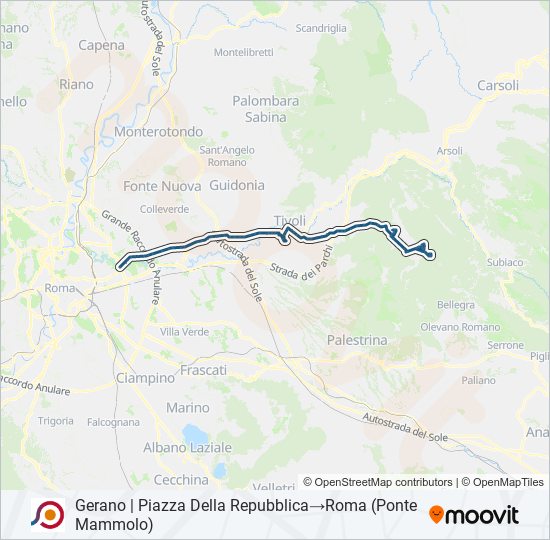 Linea cotral: orari, fermate e mappe - Gerano | Piazza Della Repubblica ...