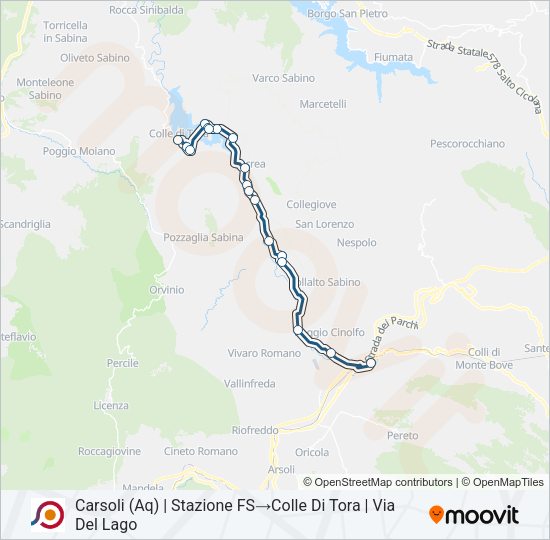 Linea COTRAL: orari, fermate e mappe - Carsoli (Aq) | Stazione FS‎→ ...