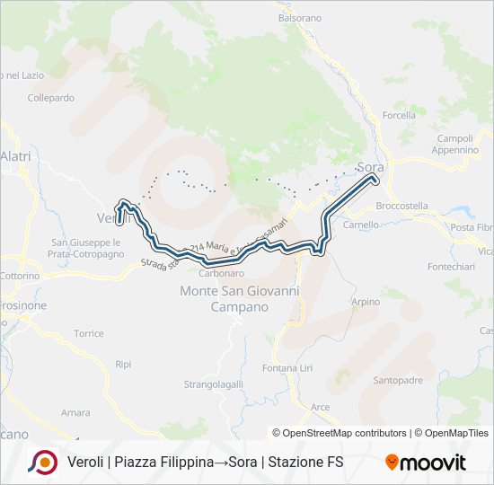 COTRAL Route: Schedules, Stops & Maps - Veroli | Piazza Filippina‎→Sora ...