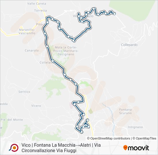 Linea COTRAL: orari, fermate e mappe - Vico | Fontana La Macchia‎→ ...