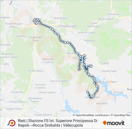 Linea COTRAL: orari, fermate e mappe - Rieti | Stazione FS Ist ...