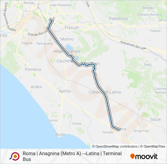 Linea COTRAL: orari, fermate e mappe - Roma | Anagnina (Metro A)‎→ ...