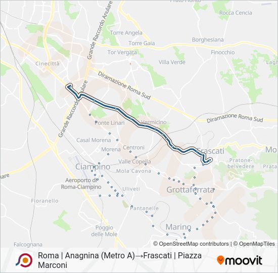 Linea COTRAL: orari, fermate e mappe - Roma | Anagnina (Metro A)‎→ ...