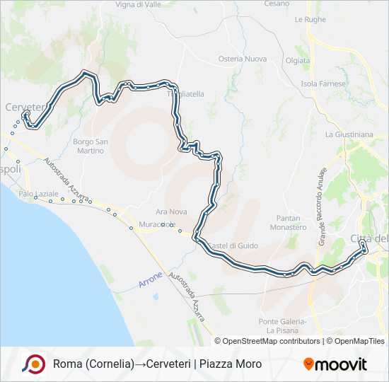COTRAL Route: Schedules, Stops & Maps - Roma (Cornelia)‎→Cerveteri ...