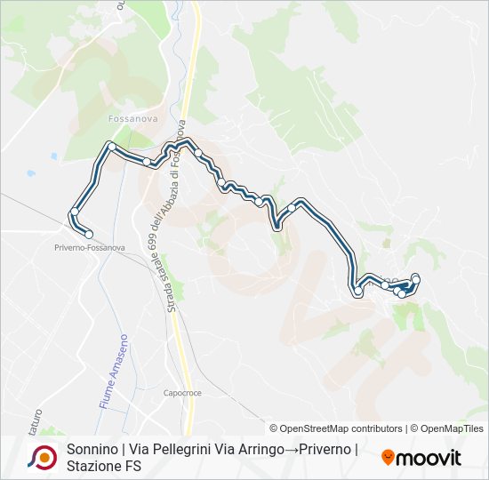 COTRAL Route: Schedules, Stops & Maps - Sonnino | Via Pellegrini Via ...